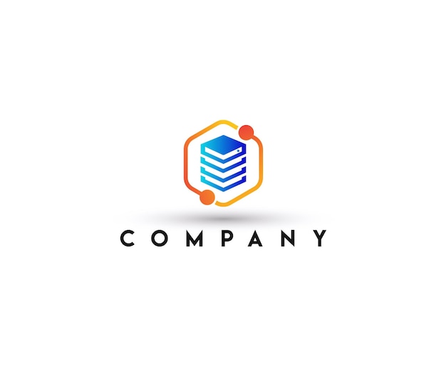 Vibrant Hexagonal Data Storage Company Logo | Jiffy Designs
