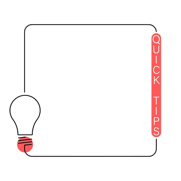 Minimalist Lightbulb and Quick Tips Frame with Text | Jiffy Designs