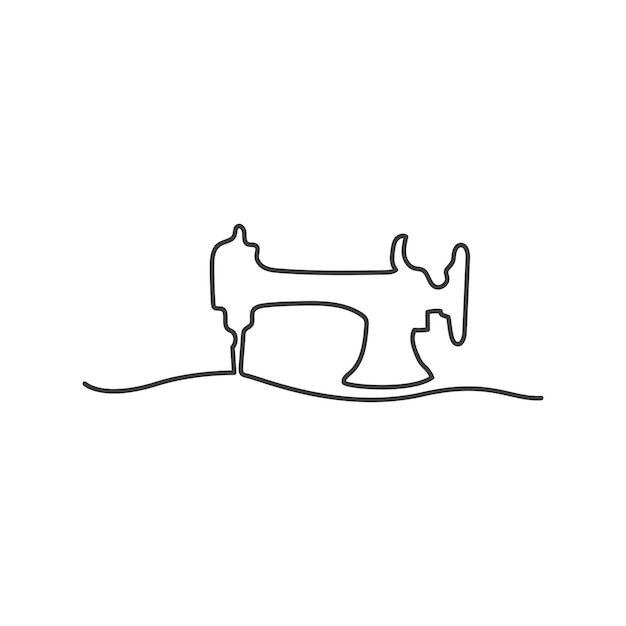Minimalist Sewing Machine Outline Art | Jiffy Designs