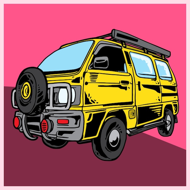 Vibrant Adventure Van Cruising on the Open Road | Jiffy Designs