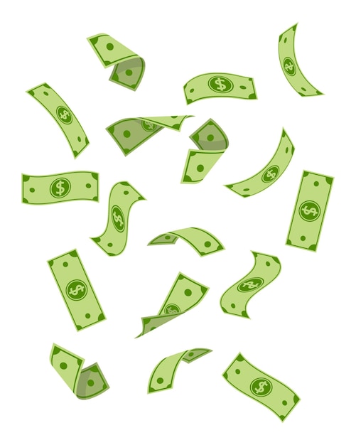 Raining Green Dollar Bills - Abstract Money Illustration | Jiffy Designs