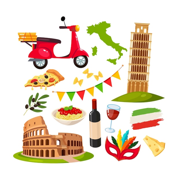 Vibrant Icons Showcasing the Essence of Italy | Jiffy Designs