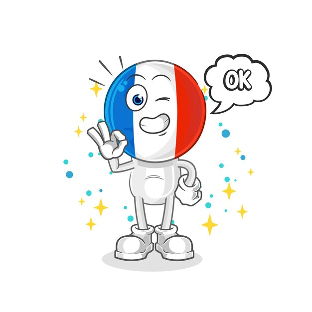 Cheerful French Flag Character Giving Thumbs Up | Jiffy Designs