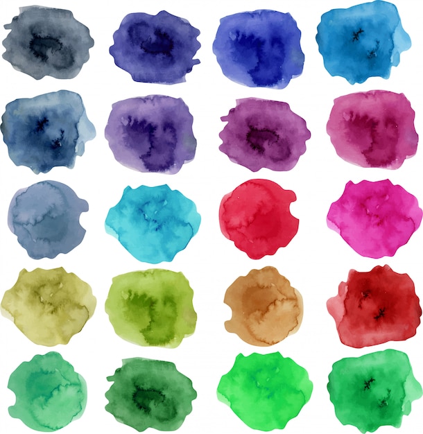 Vibrant Watercolor Splotches in Diverse Hues and Shades | Jiffy Designs