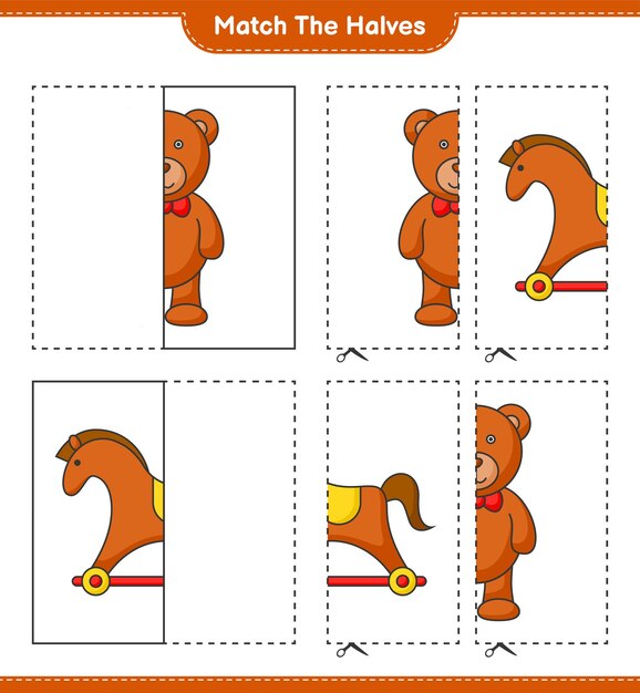 Adorable Teddy Bear Halves Matching Game | Jiffy Designs