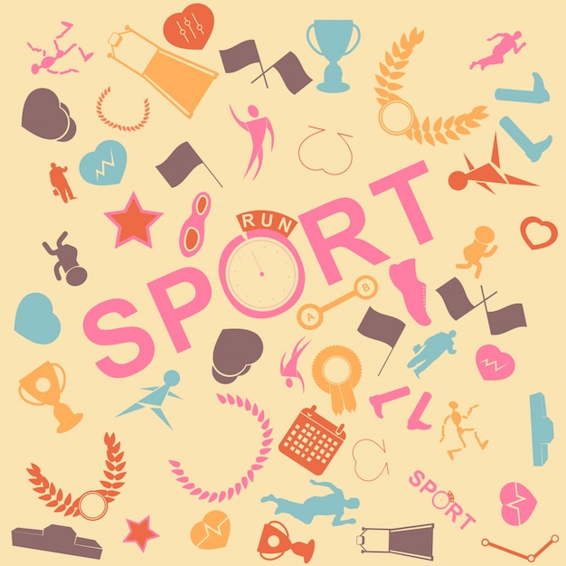 Vibrant Collage of Iconic Sports and Fitness Symbols | Jiffy Designs