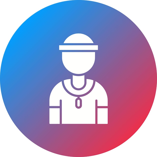 Vibrant Uniformed Worker Icon with Gradient Background | Jiffy Designs