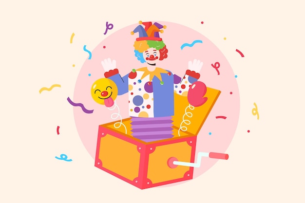 Cheerful Clown Leaps from Surprise Gift Box with Balloons | Jiffy Designs