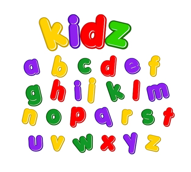 Colorful Kidz Alphabet Letters Playful Typography Design | Jiffy Designs
