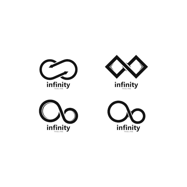Minimalist Infinity Symbol Icons in Monochrome Geometric Style | Jiffy ...
