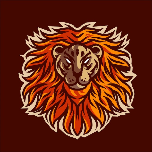 Majestic Fiery Lion Head Emblem | Jiffy Designs