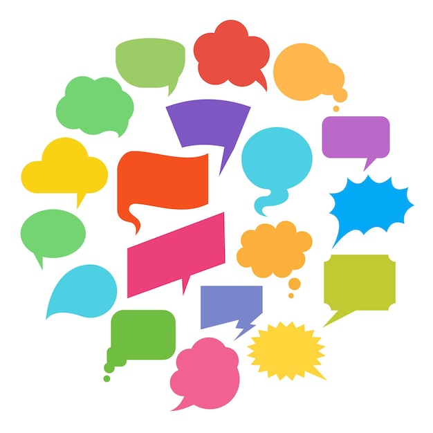 Vibrant Conversation Bubbles in Playful Colors | Jiffy Designs