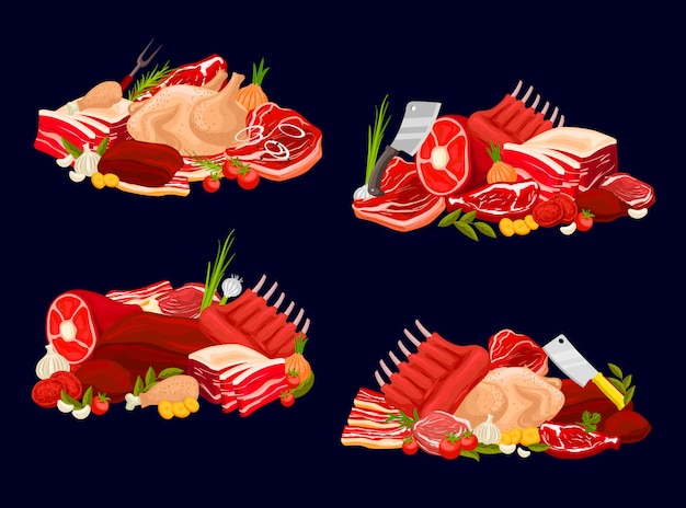 Vibrant Assortment of Premium Meat Cuts and Ingredients | Jiffy Designs