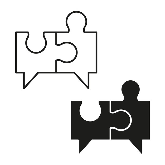 Interlocking Puzzle Pieces Forming Dialogue Symbols | Jiffy Designs