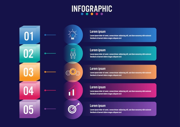 Vibrant Infographic with Colorful Icons and Numbered Steps | Jiffy Designs