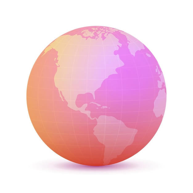 Vibrant Gradient Globe with Continents in Soft Hues | Jiffy Designs