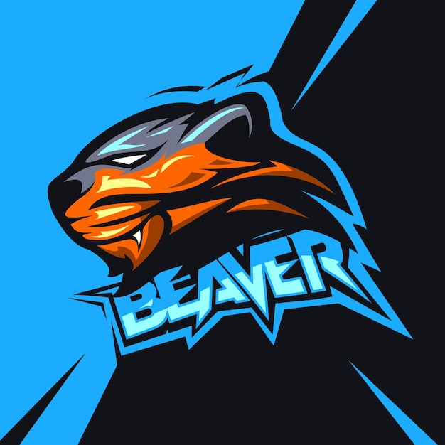 Fierce Beaver Mascot Logo with Bold Typography | Jiffy Designs