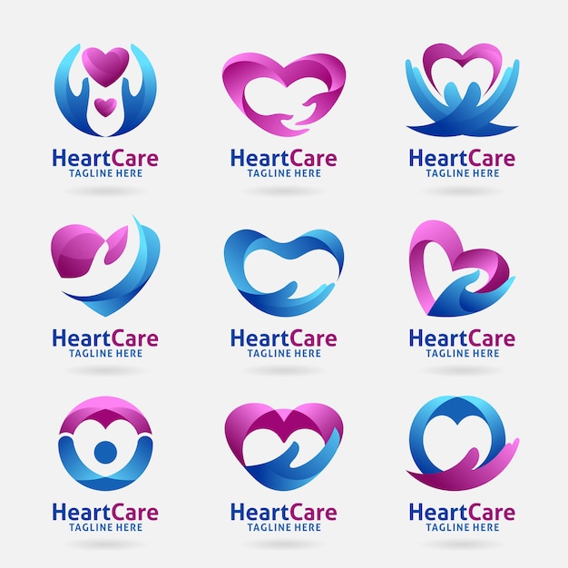 Vibrant Heart-Shaped Logos with Gradient Designs | Jiffy Designs