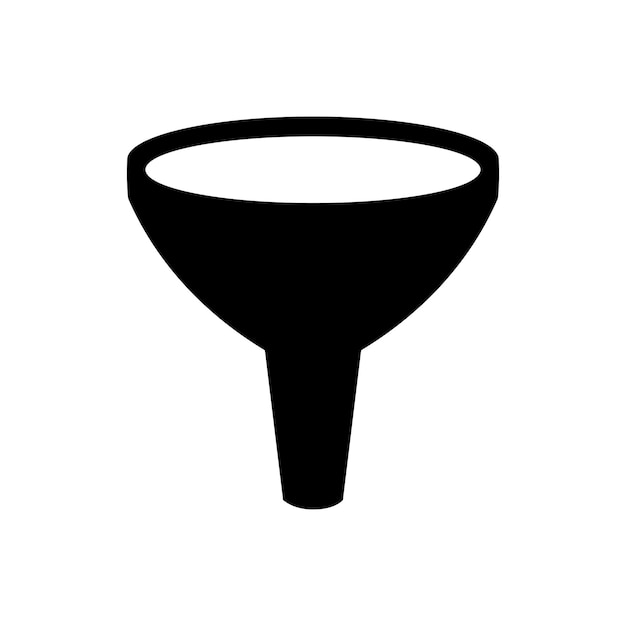 Minimalist Black Funnel Silhouette on White Background | Jiffy Designs