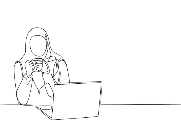 Hooded Figure Typing on Laptop in Minimalist Illustration | Jiffy Designs