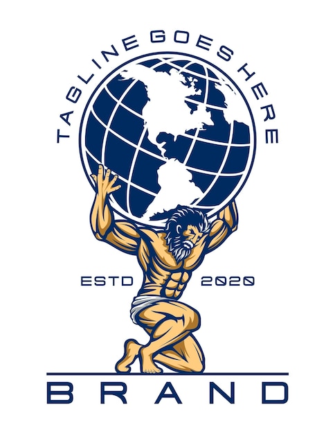 Powerful Global Brand with Iconic Atlas Figure Emblem | Jiffy Designs