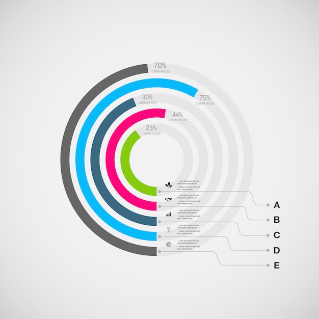 Vibrant Concentric Circles Infographic with Descriptive Labels | Jiffy ...
