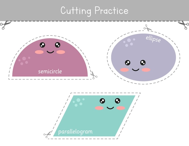 Adorable Geometric Shapes for Cutting Practice | Jiffy Designs