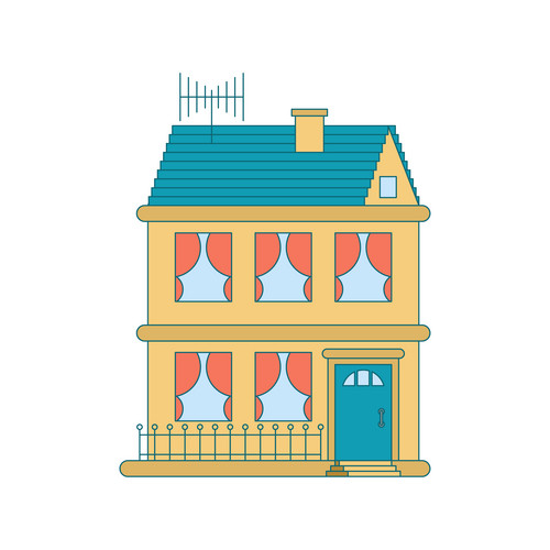 Family House Cartoon Isolated. Home Vector Illustration | Jiffy Designs