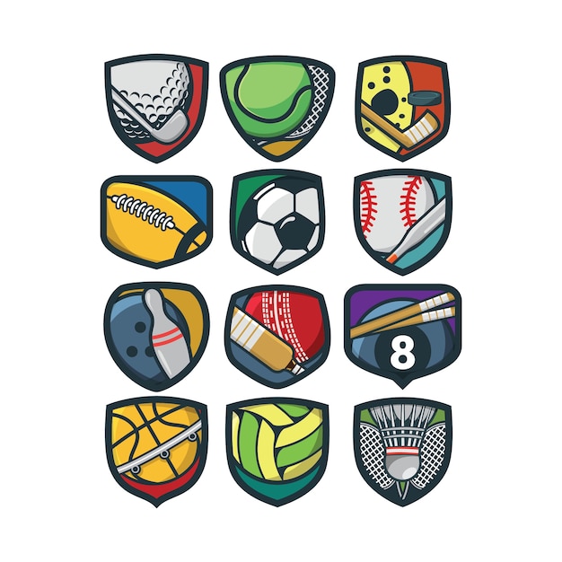 Vibrant Sports Emblems Collection with Diverse Athletic Symbols | Jiffy ...