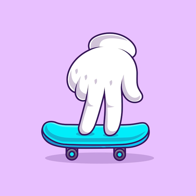 Playful Skateboarding Hand Illustration on Vibrant Background | Jiffy ...