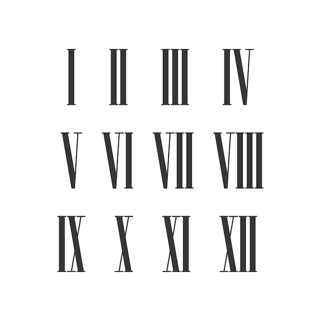 Roman Numeral Symbols in Bold Black Typography | Jiffy Designs