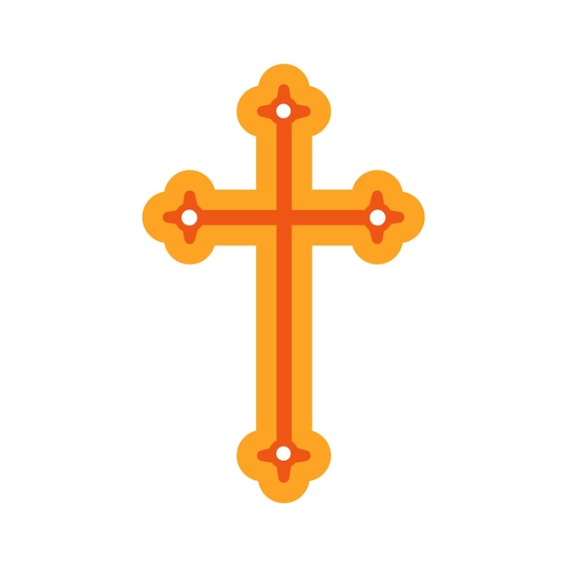Vibrant Orange Christian Cross with Intricate Design | Jiffy Designs