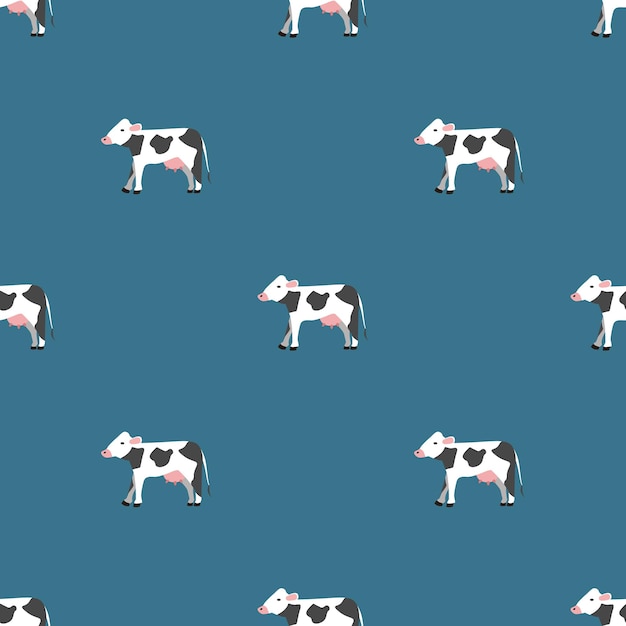 Seamless Pattern of Illustrated Spotted Dogs on Blue Background | Jiffy ...