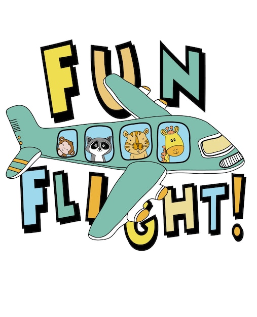 Fun Flight Cartoon with Playful Animals in an Airplane | Jiffy Designs