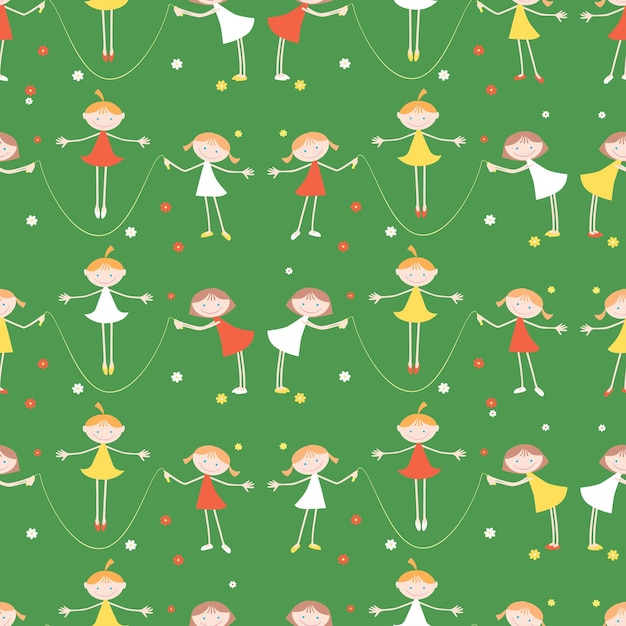 Vibrant Collection of Diverse Cartoon Characters on Green Background ...