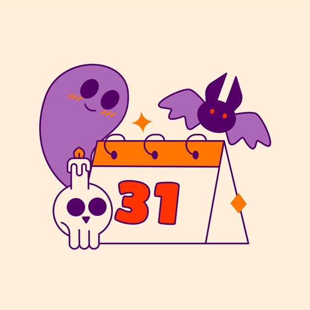 Spooky Halloween Countdown with Playful Ghost and Bat | Jiffy Designs