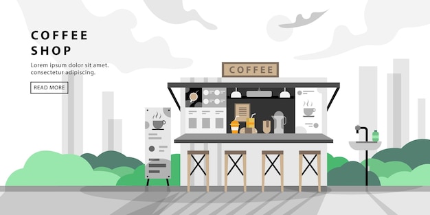 Vibrant Coffee Shop Storefront with Sleek Decor and Inviting Atmosphere ...