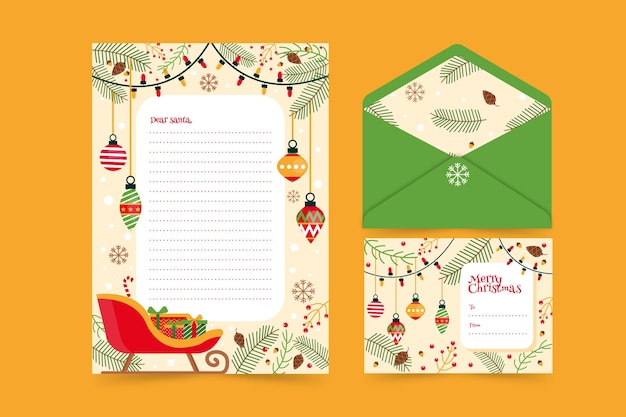 Festive Christmas Letter and Envelope Template | Jiffy Designs