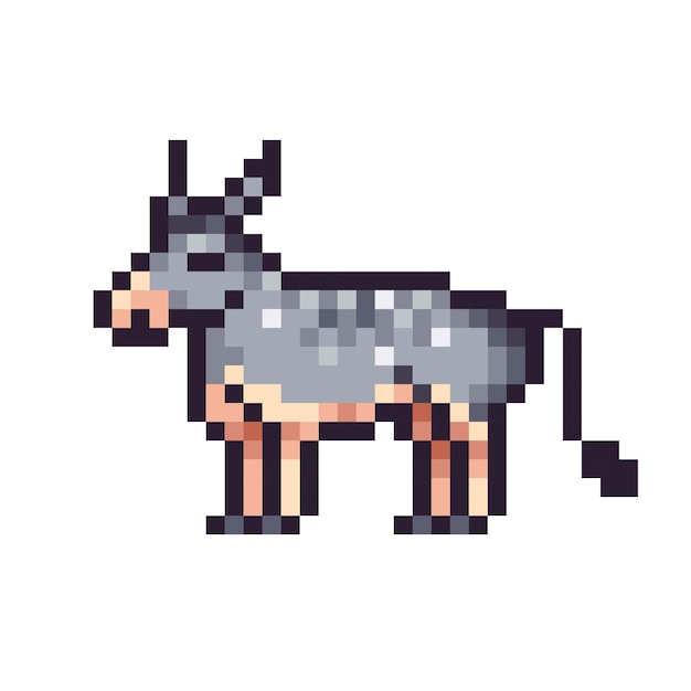 Charming Pixel Art Donkey with Vibrant Hues | Jiffy Designs