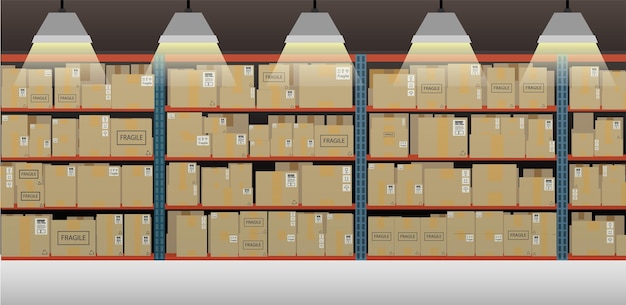 Organized Warehouse Shelves with Stacked Cardboard Boxes | Jiffy Designs