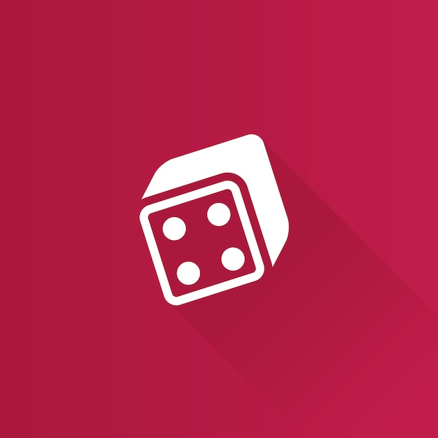 Minimalist Dice Icon on Vibrant Red Background | Jiffy Designs