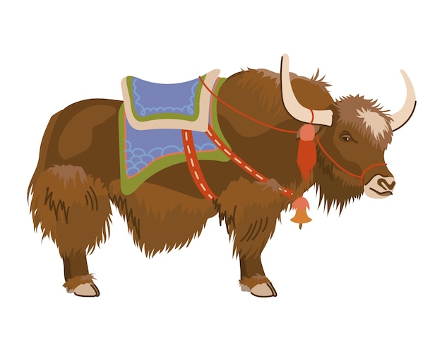 Majestic Tibetan Yak Adorned in Vibrant Textiles | Jiffy Designs