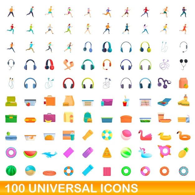 Vibrant Collection of 100 Diverse Universal Icons | Jiffy Designs