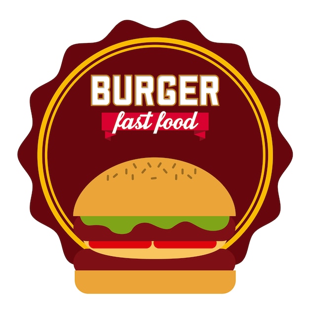 Stylized Burger Fast Food Logo with Retro Badge Design | Jiffy Designs