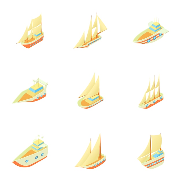 Vibrant Collection of Stylized Sailing Vessels and Boats | Jiffy Designs