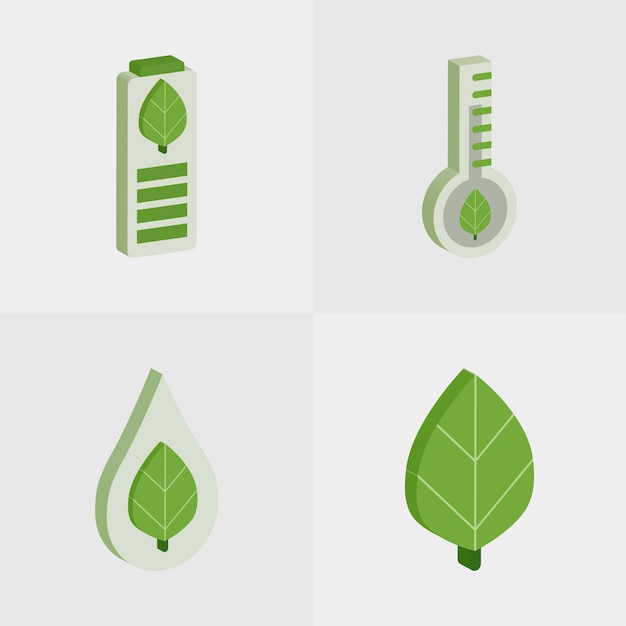 Vibrant Green Leaf-Themed Graphic Elements Collection | Jiffy Designs