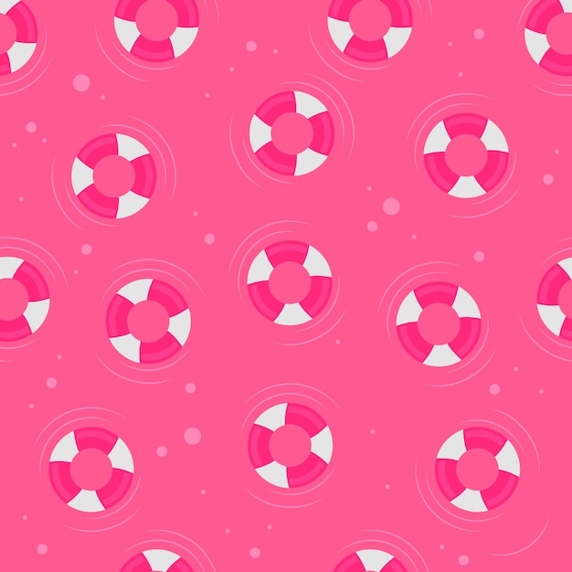 Vibrant Life Preserver Pattern on Neon Pink Background | Jiffy Designs