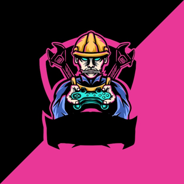 Vibrant Gamer Mascot Emblem with Retro Controller | Jiffy Designs