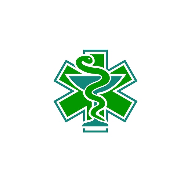 Vibrant Green Medical Symbol with Serpent Emblem | Jiffy Designs
