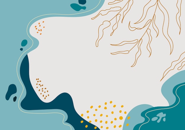 Abstract Aquatic Shapes with Flowing Tendrils and Dots | Jiffy Designs